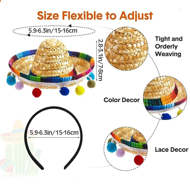 SOMBRERO PARTY HATS Headband Spanish Fiesta Salsa Costume Party Decor ...