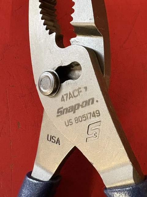 SNAP ON TOOLS NEW 47ACF Power Blue Soft Grip Combination Slip Joint ...