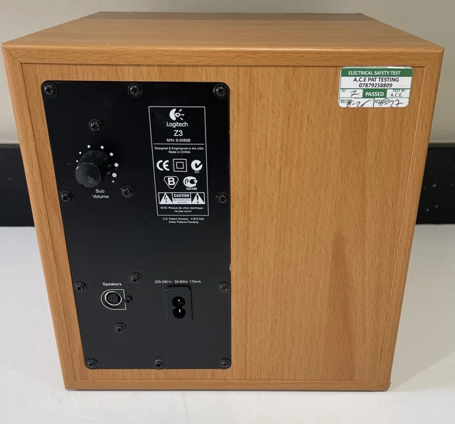 LOGITECH Z3 ACTIVE Subwoofer System Wood Grain Case | Unit Only Model S ...
