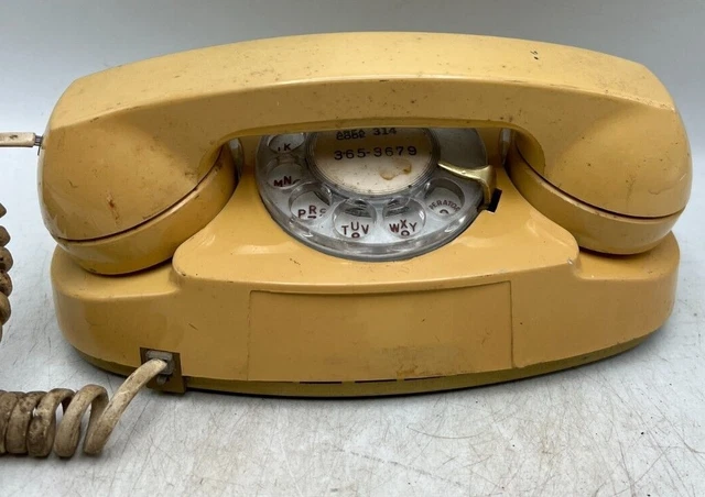 WESTERN ELECTRIC BELL System Princess Rotary Dial Gold Yellow? Tan Desk ...