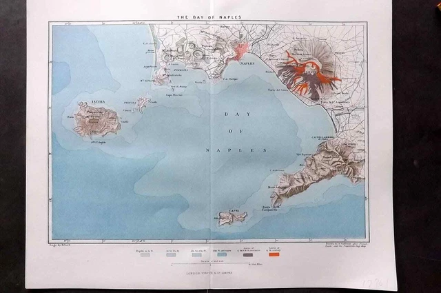 RECLUS C1880 ANTIQUE Map. Bay of Naples, Italy £30.00 - PicClick UK