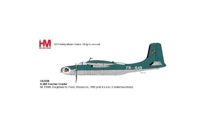 B-26K COMPTEUR INVADER 64-17649 Congolais Air Force 1965 - Hobby HA3228 ...