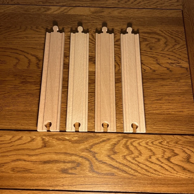 WOODEN TRAIN TRACK Long Straight Track Pieces Thomas Brio Bigjigs ELC £ ...