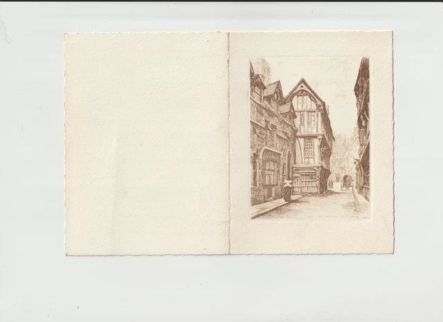 LÉOPOLD ROBIN, GRAVURE, vieille maison du XIe, rue St-Romain, Rouen ...