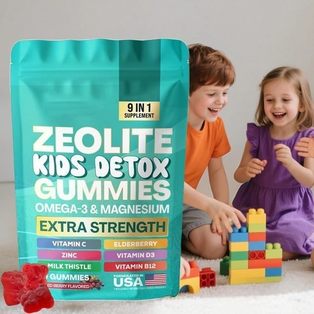 1-3PACK ZEOLITE KIDS Detox Gummies Mixed Berry Flavored All-in-One 60 ...