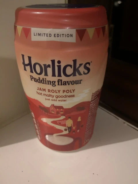 TUB OF HORLICKS, Pudding Flavour, Jam Roly Poly, Malted Drink, 270g £3. ...