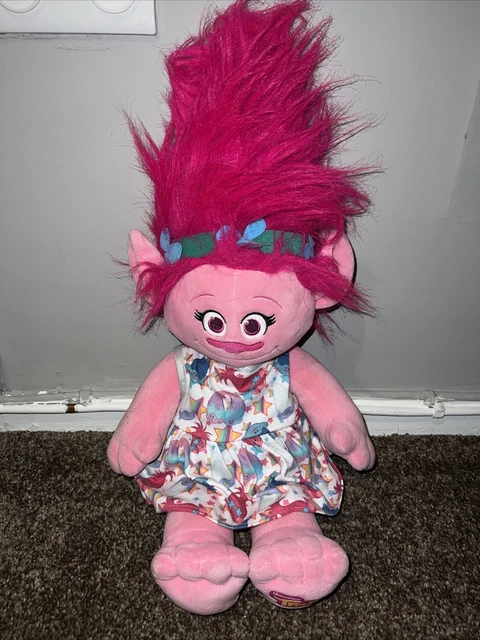 BUILD A BEAR Dreamworks Trolls Princess Poppy & dress soft plush cuddly ...