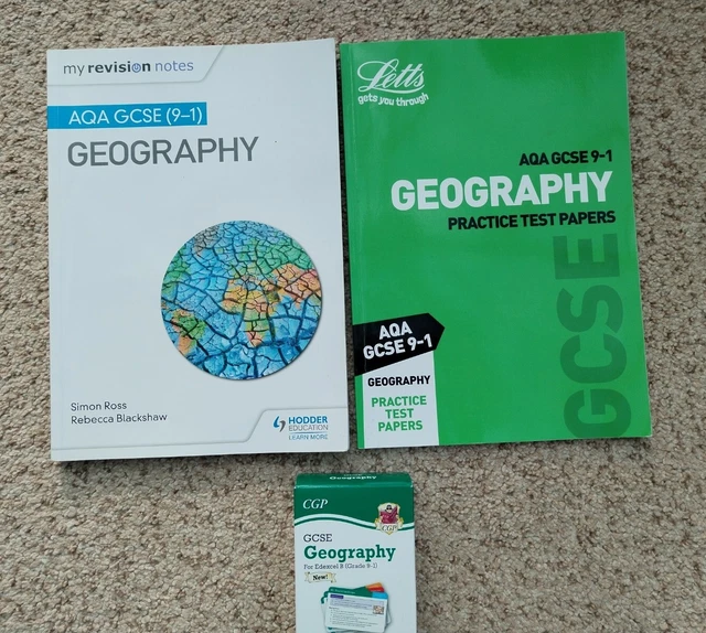 GCSE GEOGRAPHY REVISION Guidebook And Flash Cards Bundle CGP AQA EUR 11 ...