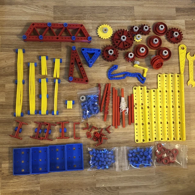 MECCANO PLASTIC SETS 1970's Wheels and Incl SCARCE Links, Worm & Bevel ...