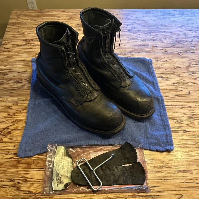 RED WING 4473 Firefighter Steel Toe Black Leather Boots Mens Size 14 D ...