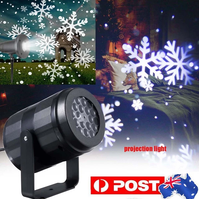 CHRISTMAS LED MOVING Snowflake Laser Light Projector Lamp Xmas Party ...