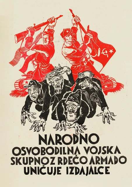 WW2 YUGOSLAVIA YUGOSLAV partisan Propaganda poster World War Two Balkan ...