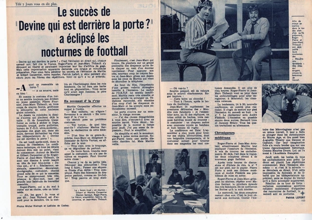COUPURE DE PRESSE Clipping 1973 Roger Pierre Jean Marc Thibault (2 ...