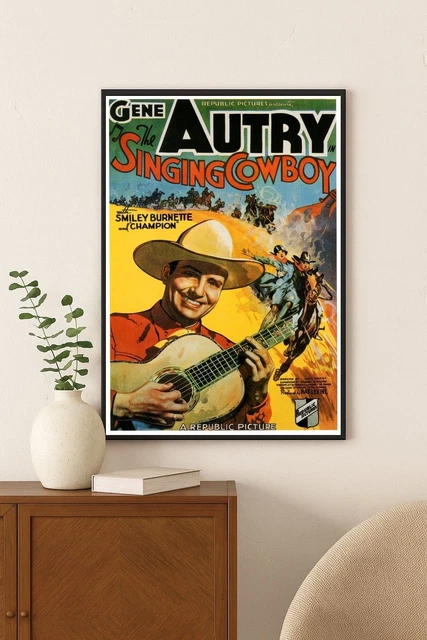 🎸 GENE AUTRY - The Singing Cowboy (1936) Vintage Poster 24x36” - Hi-Res ...