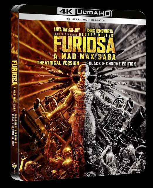 FURIOSA A MAD Max Saga (4K UHD Blu-Ray Black & Chrome Steelbook. Colour ...