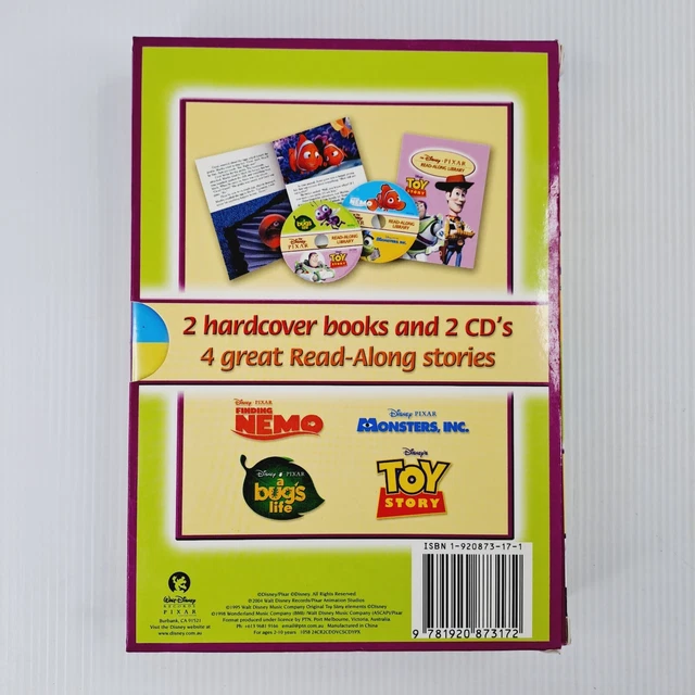DISNEY PIXAR READ-ALONG Library Books -Toy Story Monsters Inc Nemo Bugs ...