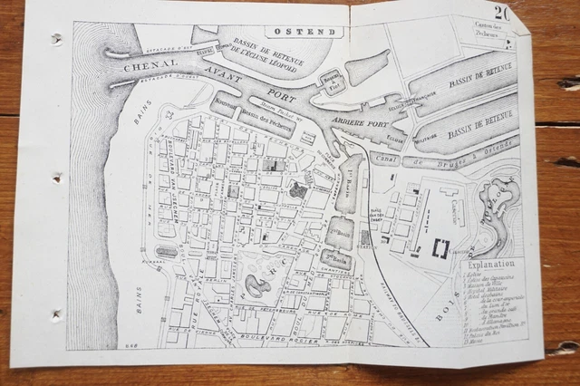 1899 BRADSHAWS MAP of Ostend Original Railway Map £19.99 - PicClick UK