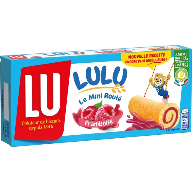 LOT DE 6 - LU - Lulu Le Mini Roulé Framboise - Gâteaux pockets - boite ...
