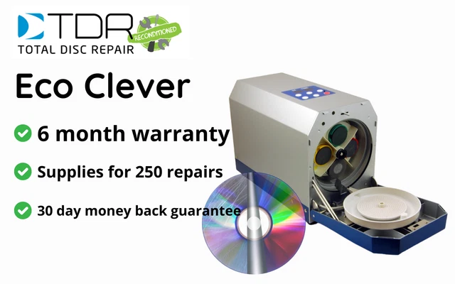 RECONDITIONED - TDR Eco Clever Disc Repair Machine - Fix CD, DVD, Xbox ...