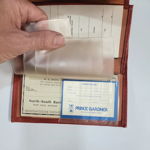 VTG 70S RED Leather Wallet Princess Gardner NOS Rust Genuine Cowhide w ...