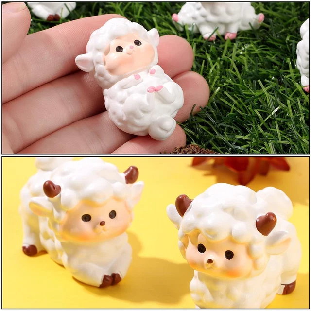 DIY ANIMAL MODEL Micro Landscape Miniature Dairy Sheep Sheep Figurines ...