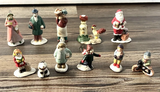 11 CHRISTMAS VILLAGE Towns People Ornament Decor Holiday Display Mini ...