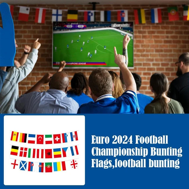 EUROPEAN FOOTBALL CHAMPIONSHIP EURO 2024 Fabric Flags 24 All AU Bunting ...