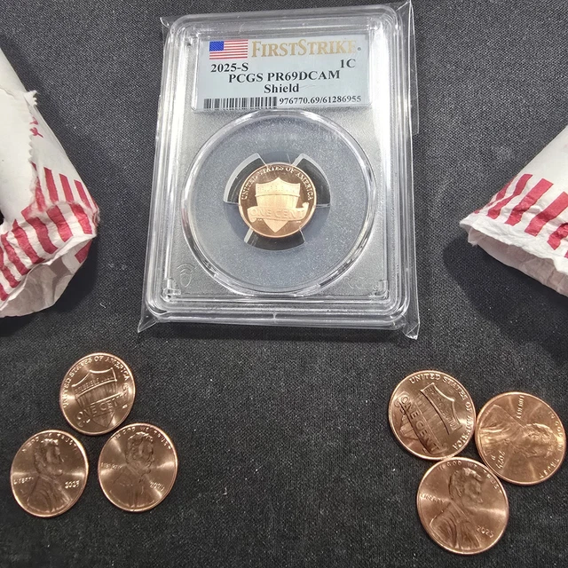 2025 PDS FULL Set- BU Lincoln Cents- 2025 S PCGS PR69DCAM,+ 3 Extra BU ...