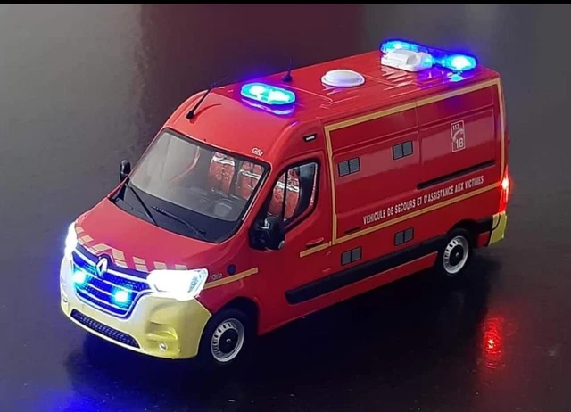 RENAULT MASTER VSAV Sdis Au Choix Pompiers Pompier Gyroleds 1/43 EUR 95 ...