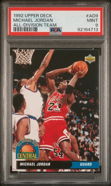 1992 UPPER DECK Michael Jordan All-Division Team #AD9 Bulls PSA 9 COMME ...