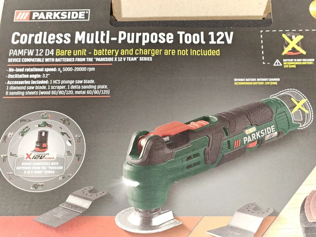 PARKSIDE CORDLESS MULTI-PURPOSE Tool 12V PAMFW 12 D4 bare unit only ...