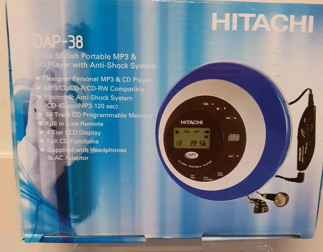 HITACHI DAP-38 PORTABLE Mp3 And Cd Player With Ass Boxed With ...
