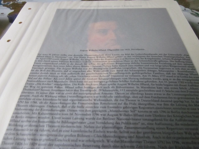 HANNOVER ARCHIV PERSÖNLIUCHKEITEN 41 August Wilhelm Iffland EUR 6,25 ...