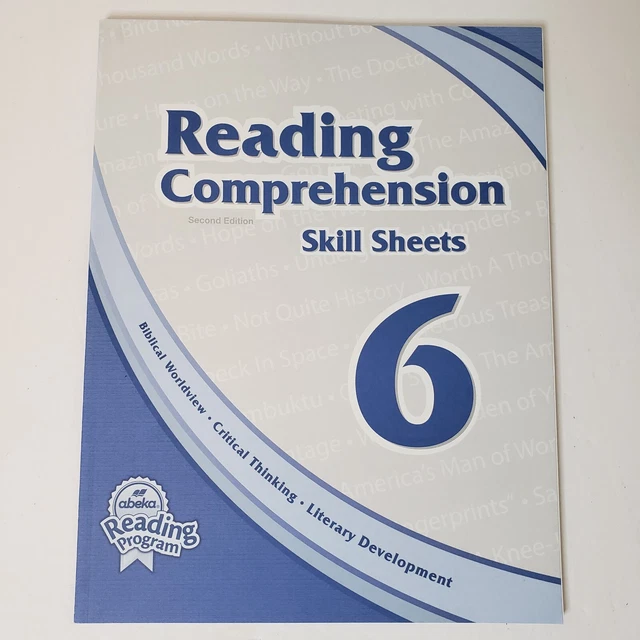 ABEKA READING COMPREHENSION Skill Sheets 6 Reading Program Christian ...