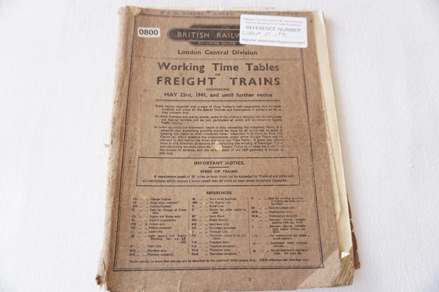 MAY 1939 SOUTHERN Railway Working Timetable London Central Division ...