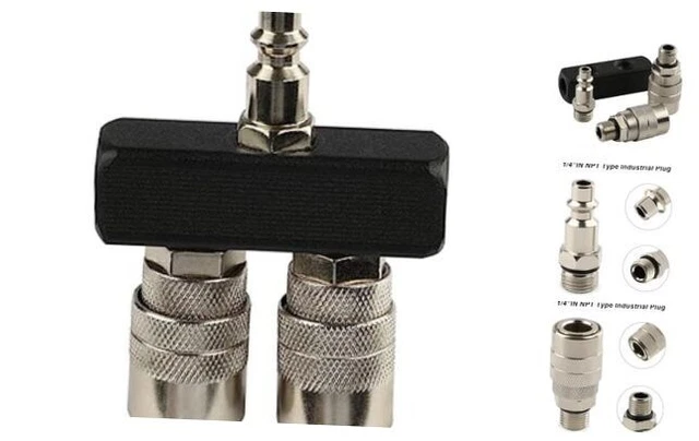 2-WAY STRAIGHT AIR Manifold Air Splitter, Line Type Air Compressor ...