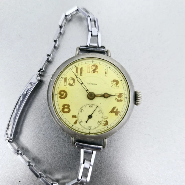 VINTAGE MILITARY PATRIA Omega Trench Watch WW1 watches (Working) b13 ...