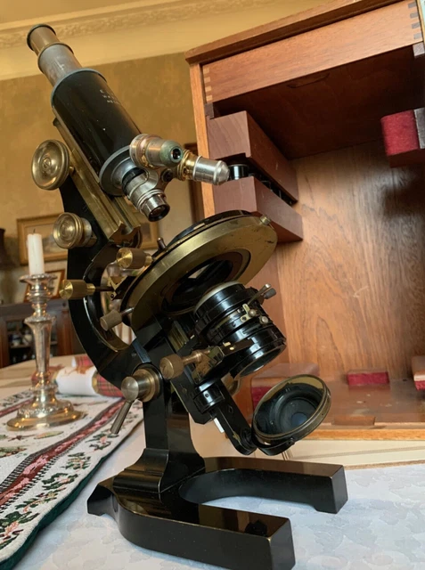 ANTIQUE ERNST LEITZ Wetzlar Large Brass Universal Microscope - circa ...
