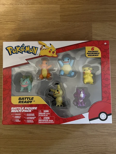 POKÉMON BATTLE READY 6 Figure Pack Pikachu Mimikyu Charmander Squirtle ...