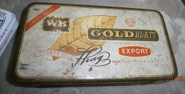 SHAG BLECHDOSE ALT Goldblatt Zigaretten 50 Gramm Export WK Tabak EUR 15 ...