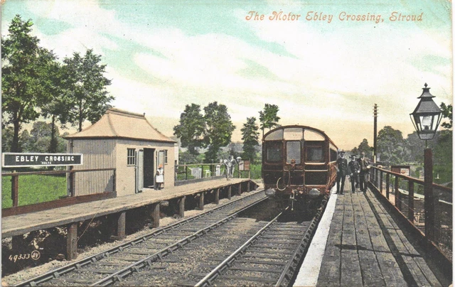 EBLEY CROSSING NEAR Stroud. Motor/Train # 49333 by Valentine's. £15.00 ...