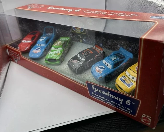 DISNEY PIXAR CARS Speedway 6 Pack King Chick Ferrari Dinoco RPM Nit ...