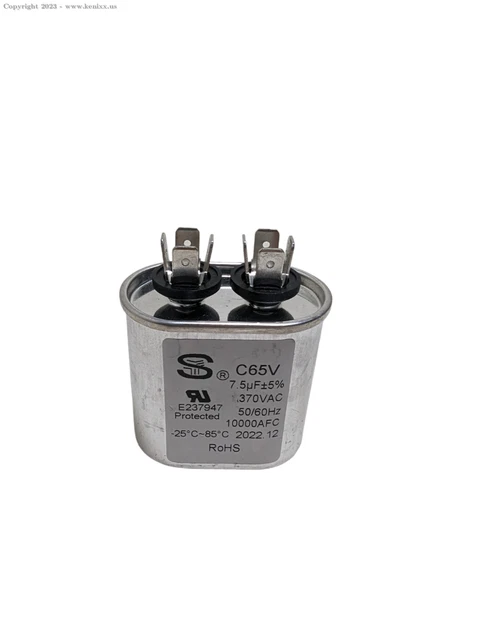 C65V HEAVY-DUTY 7.5 mfd Fan Capacitor 370VAC 50/60Hz 10000AFC Coleman ...
