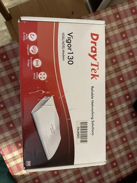 DRAYTEK VIGOR 130 VDSL2/ADSL2+ Modem FTTC, Gigabit Ethernet VGC £30.99 ...
