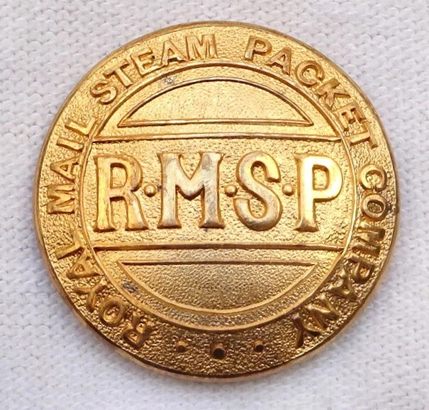 ANTIQUE ROYAL MAIL Steam Packet Company Button PIN Badge RMSP Shipping ...