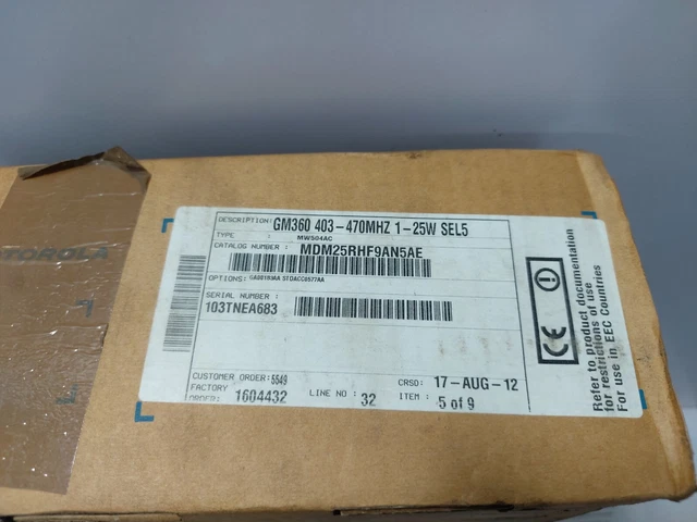 MOTOROLA GM360 TWO Way Mobile Radio MW504AC / MDM25RHF9AN5AE £511.42 ...