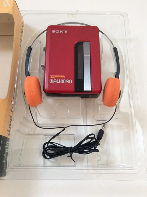 RED SONY WALKMAN WM-B14 Tape Cassette Player VINTAGE BOXED £148.50 ...