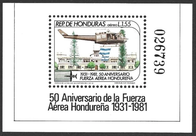 HONDURAS 1983 HELICOPTER | Air Force Sheet #C714 VF-NH $6.35 - PicClick CA