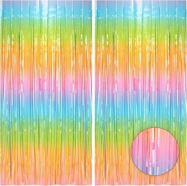 FOIL CURTAINS, PHOTO Booth Backdrop Tinsel Curtain Streamer for ...