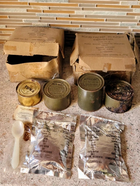 VINTAGE VIETNAM WAR Era Food Packet In Flight U.S. Military Rations ...